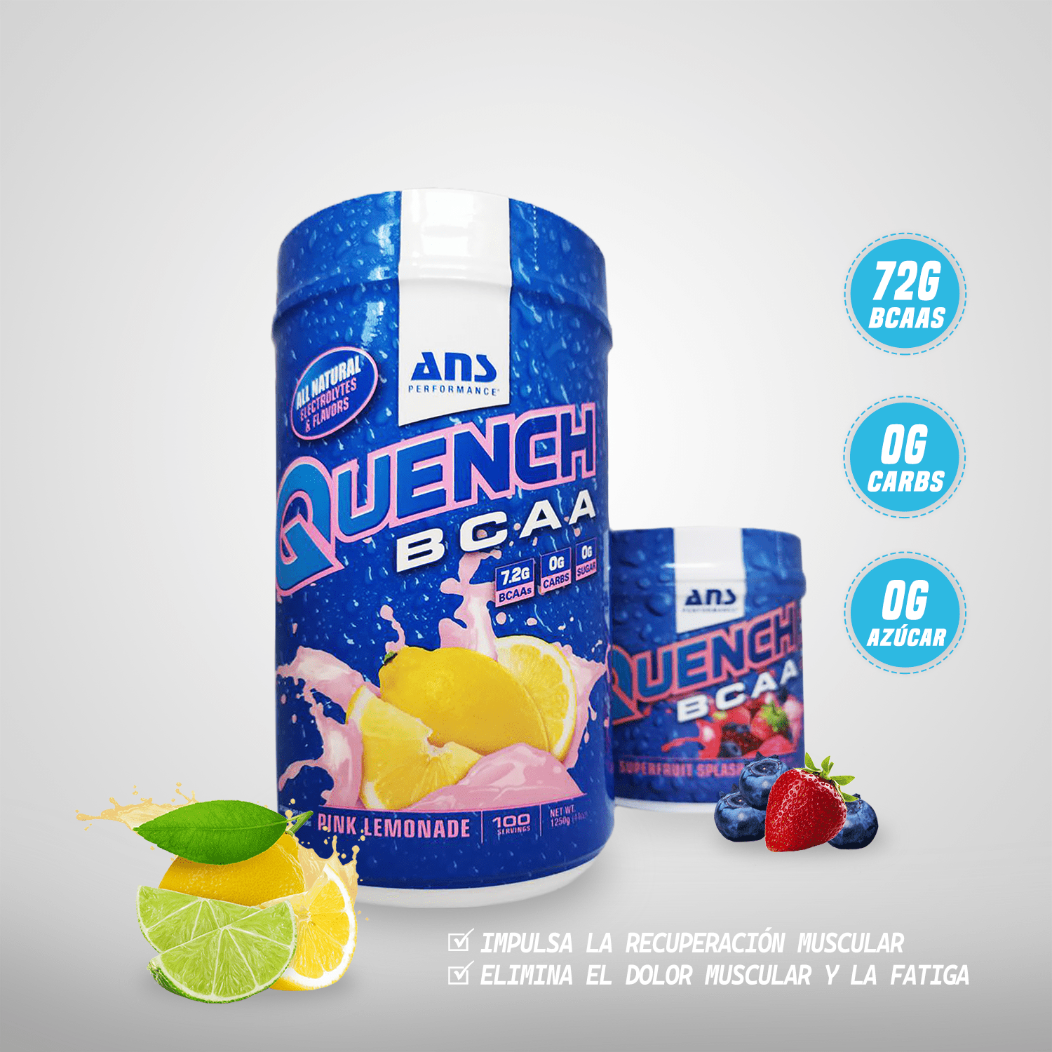 QUENCH BCAA LIMONADE 100 SRV - Distribuidora Fitness